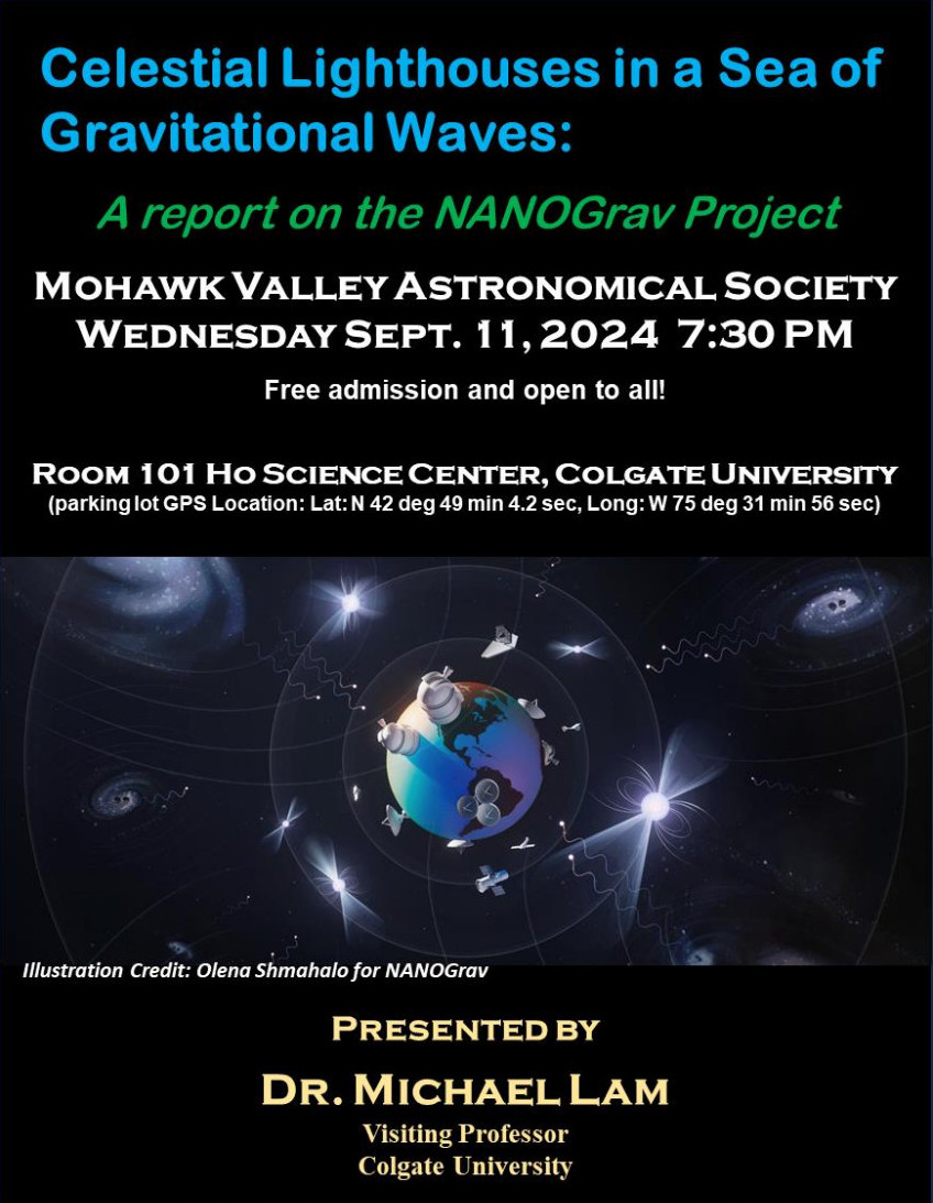 Mohawk Valley Astronomical Society September 2024 Meeting | NANOGrav